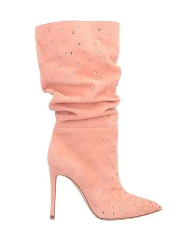 Paris Texas Leather Boots With Appliqués And Crystals - Pink