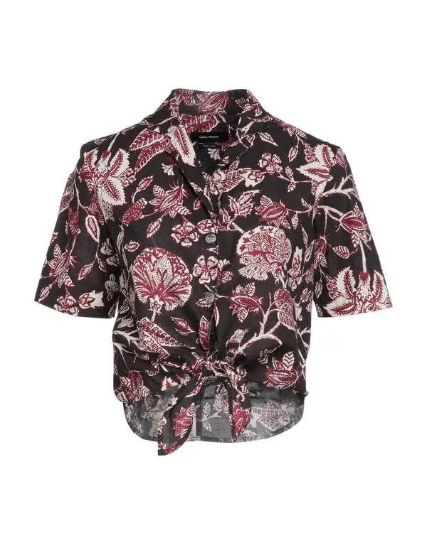 Isabel Marant Floral-print Woven Shirt - Dark Brown