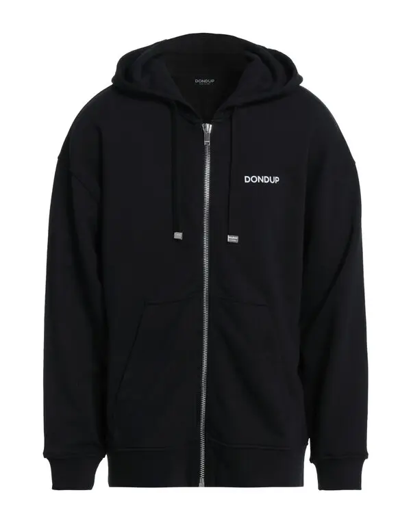 DONDUP Cotton French Terry Logo Hoodie - Black