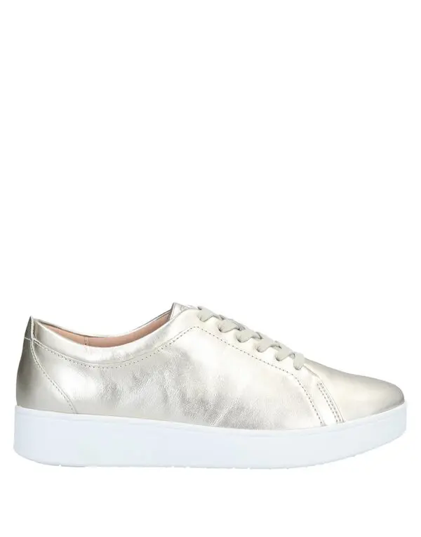 Fitflop Laminated Leather Sneakers - Platinum