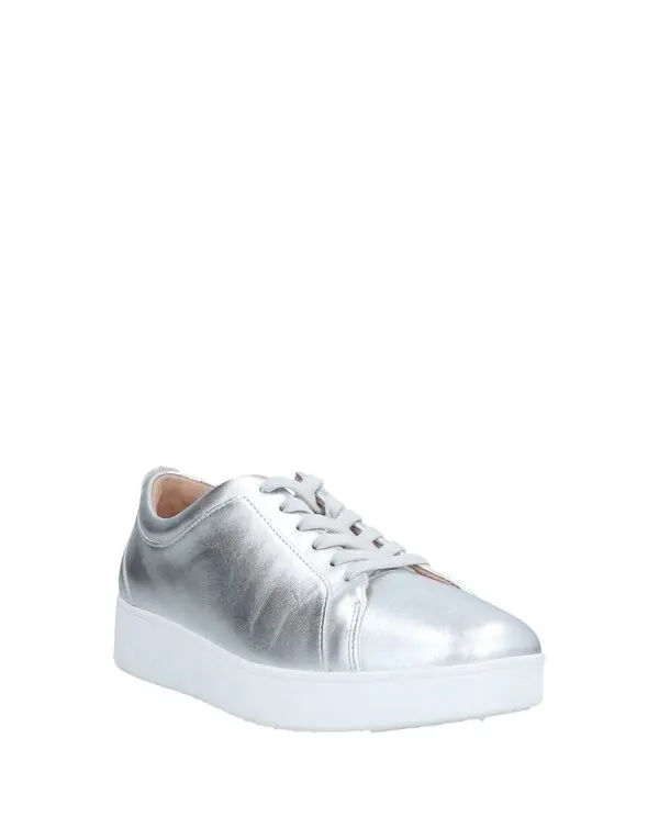 Fitflop Laminated Leather Sneakers - Silver