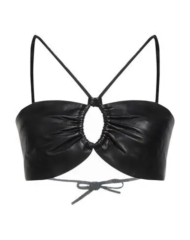 AMI Paris Lambskin Crop Top