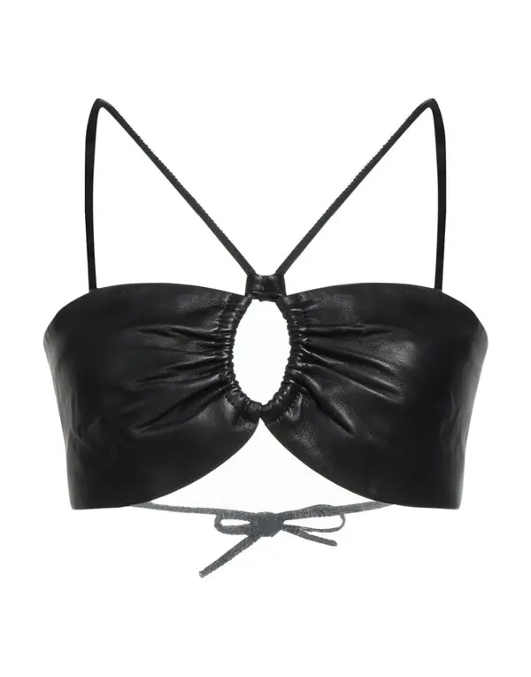AMI Paris Lambskin Crop Top