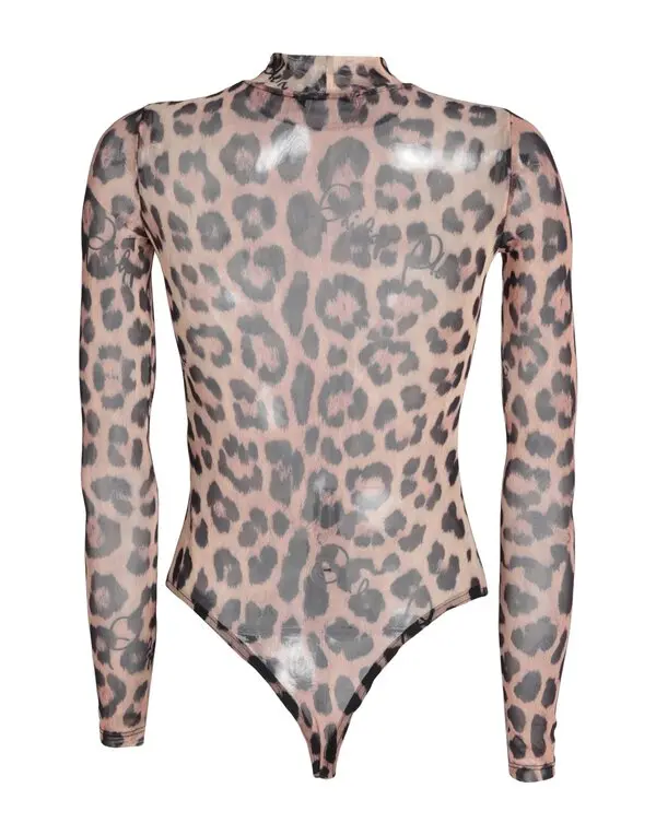Philipp Plein Leopard Print Bodysuit - Camel