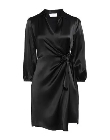 SOALLURE Mini Wrap Dress - Black