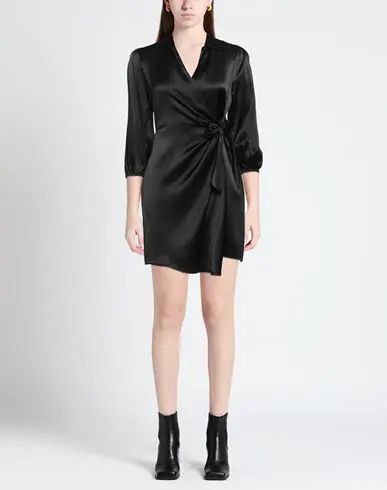 SOALLURE Mini Wrap Dress - Black