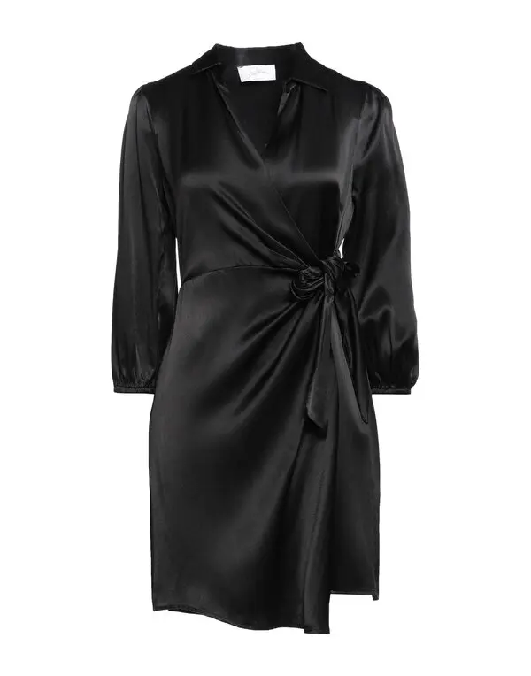 SOALLURE Mini Wrap Dress - Black