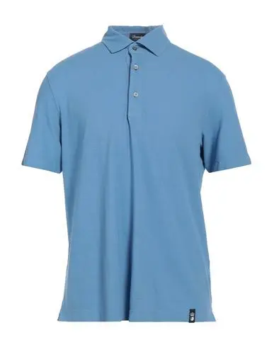 DRUMOHR Polo Shirt Azure Size Cotton - Blue