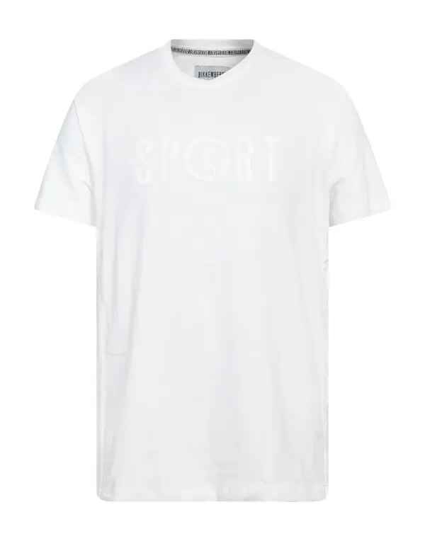 BIKKEMBERGS T-shirt Size Cotton, Elastane, Polyester - White
