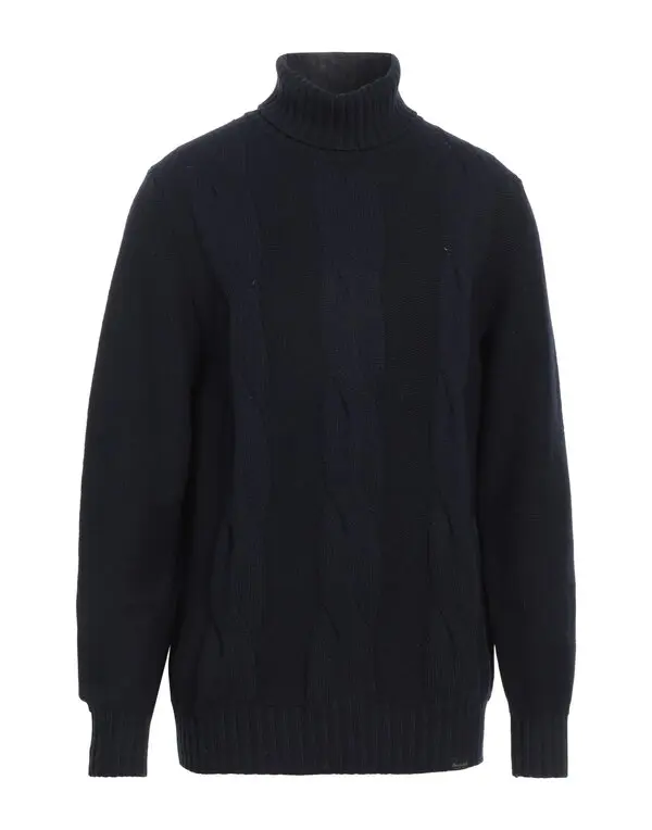 BROOKSFIELD Cable-knit Turtleneck - Navy Blue