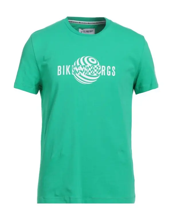 BIKKEMBERGS T-shirt Size Cotton, Elastane - Green