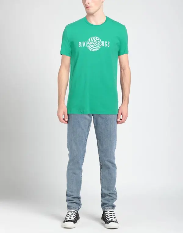 BIKKEMBERGS T-shirt Size Cotton, Elastane - Green
