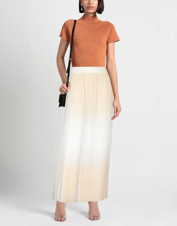 Peserico Pleated Tie-dyed Maxi Skirt - Beige