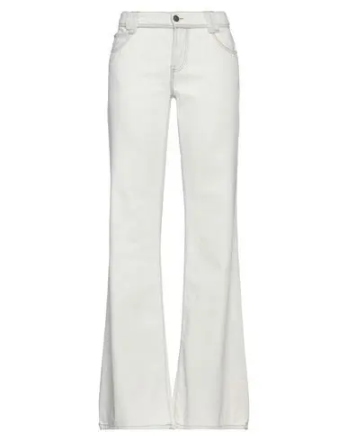 John Galliano Flared Jeans With Leather Trims