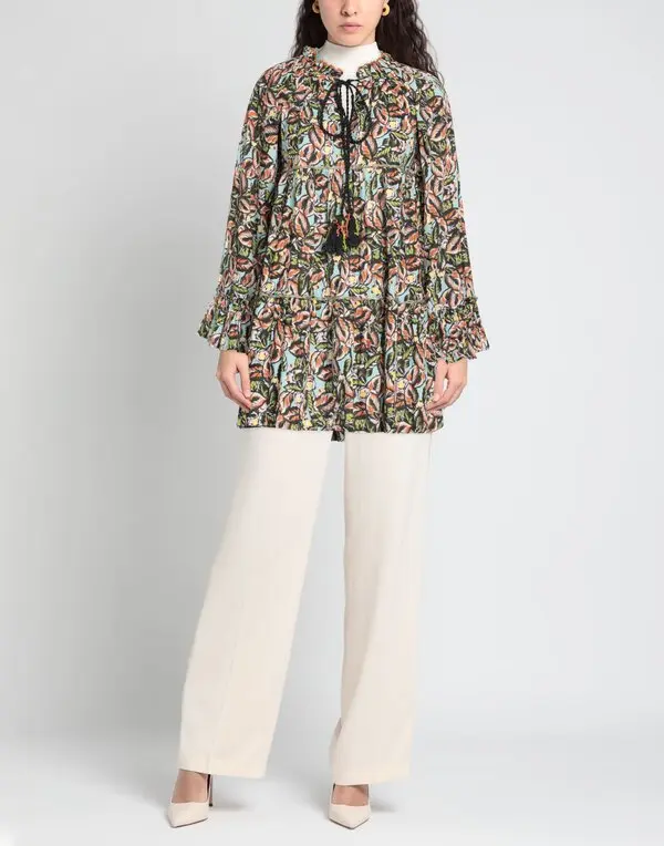 CONNOR & BLAKE Floral-print Woven Kaftan Top - Sky Blue
