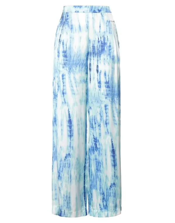 PINK MEMORIES Patterned Wide Leg Pants - Blue