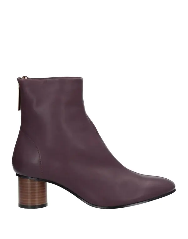 ANNA BAIGUERA Leather Ankle Boots - Purple