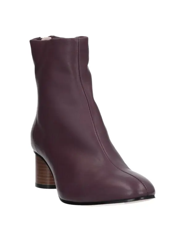 ANNA BAIGUERA Leather Ankle Boots - Purple