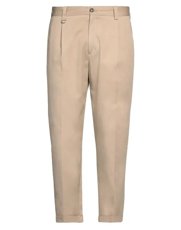 PAOLO PECORA Pants Size Cotton, Elastane - Khaki