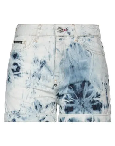 Philipp Plein Denim Shorts With Brand Logo