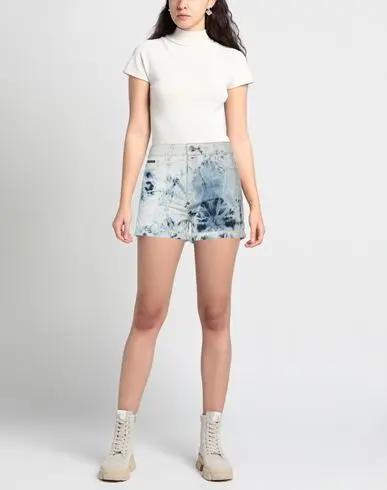 Philipp Plein Denim Shorts With Brand Logo
