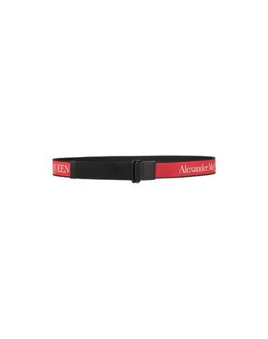 Alexander McQueen Textile And Leather Belt - Red