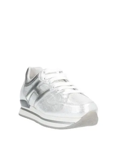 Hogan Soft Leather Sneakers - Silver