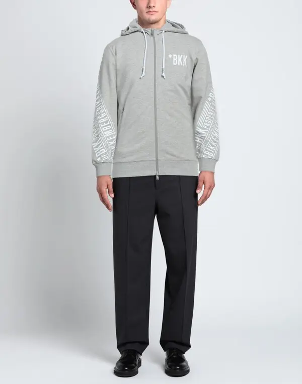 BIKKEMBERGS Light Cotton French Terry Zip Up Hoodie - Grey