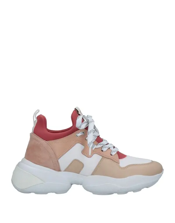 Hogan Leather And Textile Fiber Sneakers - Beige