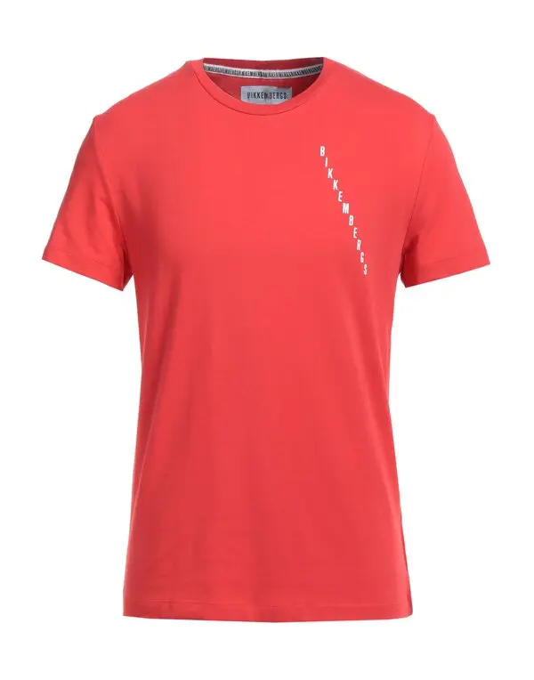 BIKKEMBERGS T-shirt Size Cotton, Elastane - Red