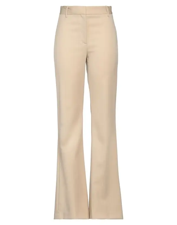 NILI LOTAN Virgin Wool Wide Leg Trousers - Beige