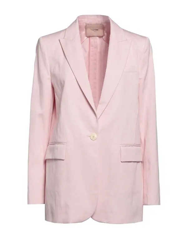 TWINSET Cotton Linen Blazer - Pink