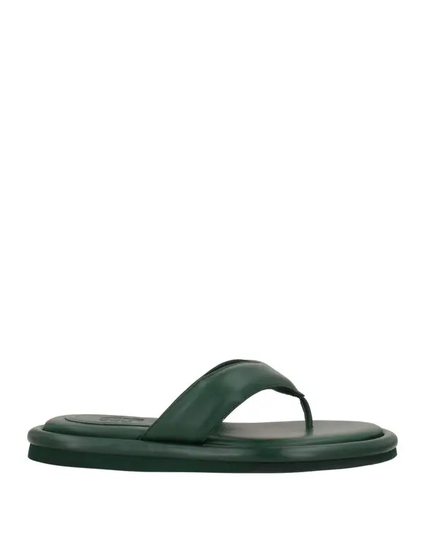 GIA BORGHINI Thong Sandals In Leather - Green