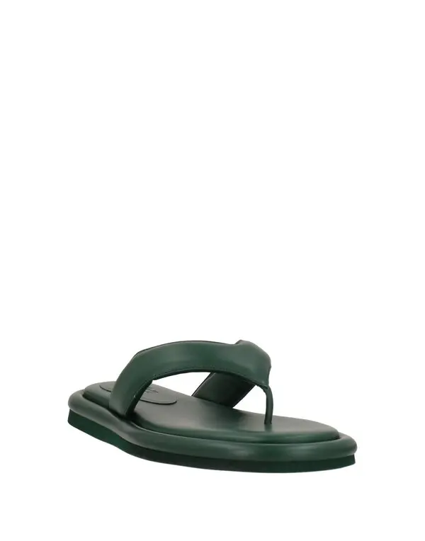 GIA BORGHINI Thong Sandals In Leather - Green
