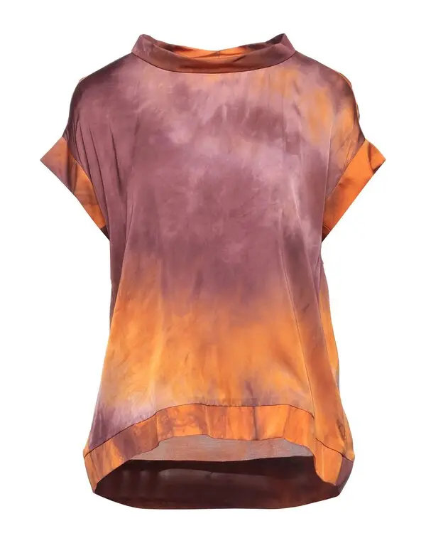 Rossopuro Satin Tie-dyed Top - Orange