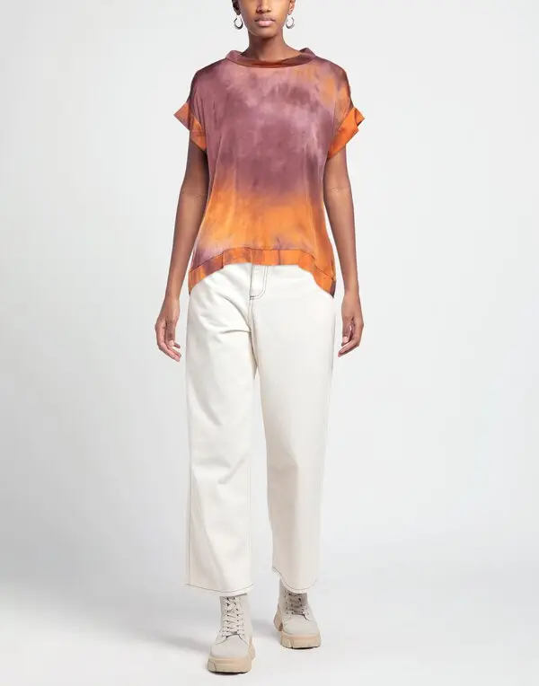 Rossopuro Satin Tie-dyed Top - Orange