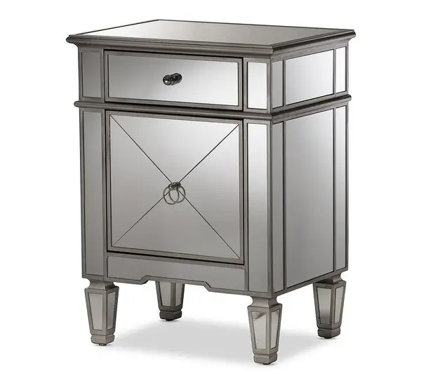 BAXTON STUDIO Claudia Hollywood Regency Mirrorenightstand - One-color