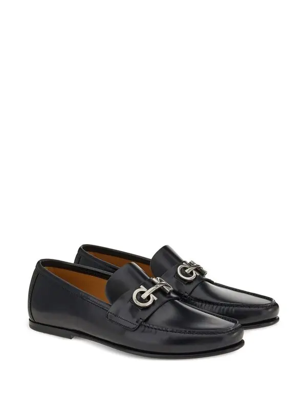 FERRAGAMO Gancini Buckle Loafers - Black