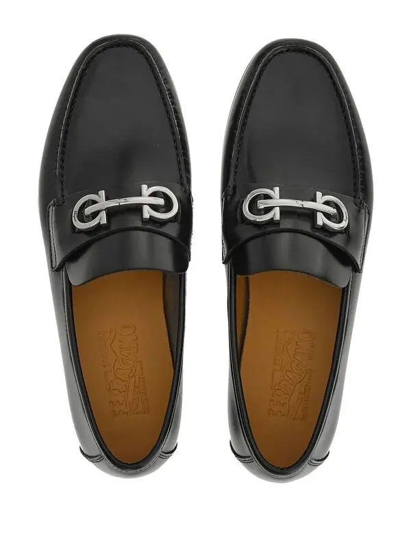 FERRAGAMO Gancini Buckle Loafers - Black