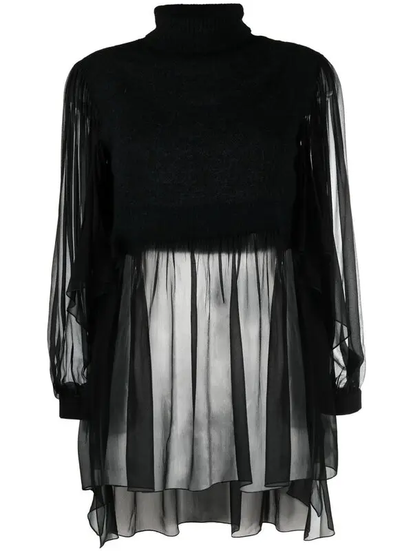 Alberta Ferretti Panelled Roll Neck Jumper