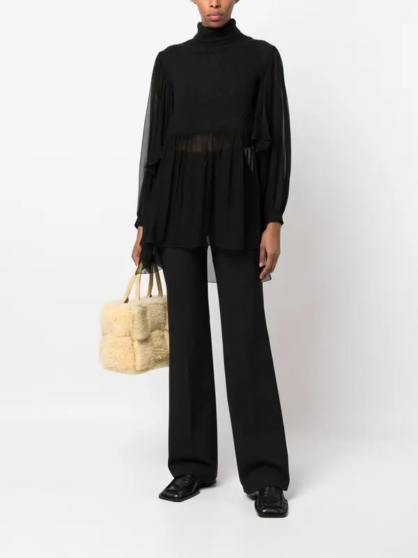 Alberta Ferretti Panelled Roll Neck Jumper