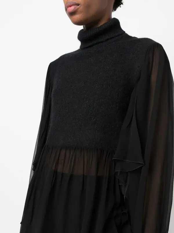 Alberta Ferretti Panelled Roll Neck Jumper