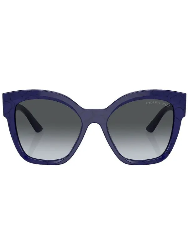 Prada Logo-arm Cat-eye Sunglasses - Blue