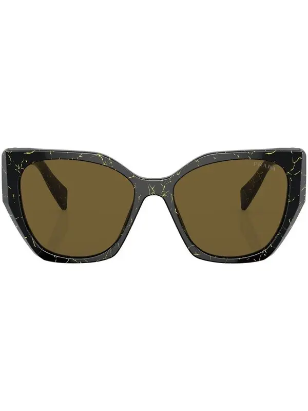 Prada Marble-print Cat-eye Sunglasses - Black