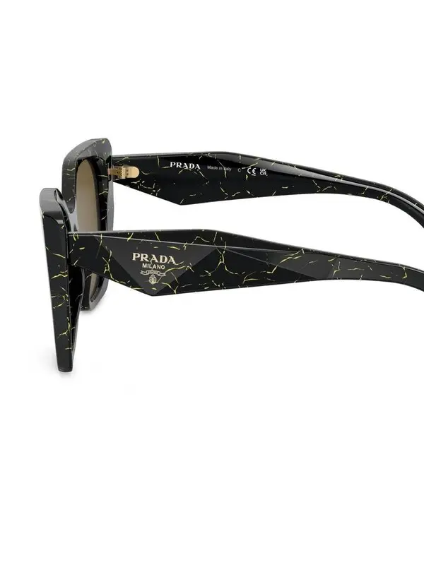 Prada Marble-print Cat-eye Sunglasses