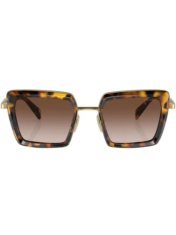 Prada Tortoiseshell-effect Square Frame Sunglasses - Green