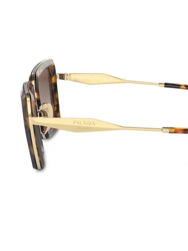 Prada Tortoiseshell-effect Square Frame Sunglasses