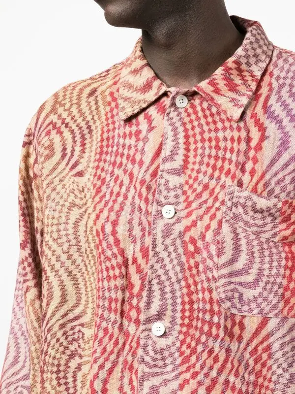 Our Legacy Abstract-pattern Embroidered Shirt