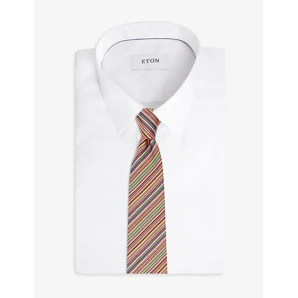 Paul Smith Stripe-print Wide-blade Silk Tie