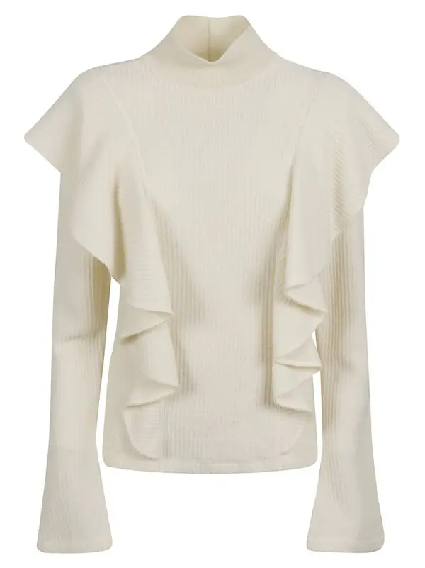 Chloé Ribbed Ruffled Top